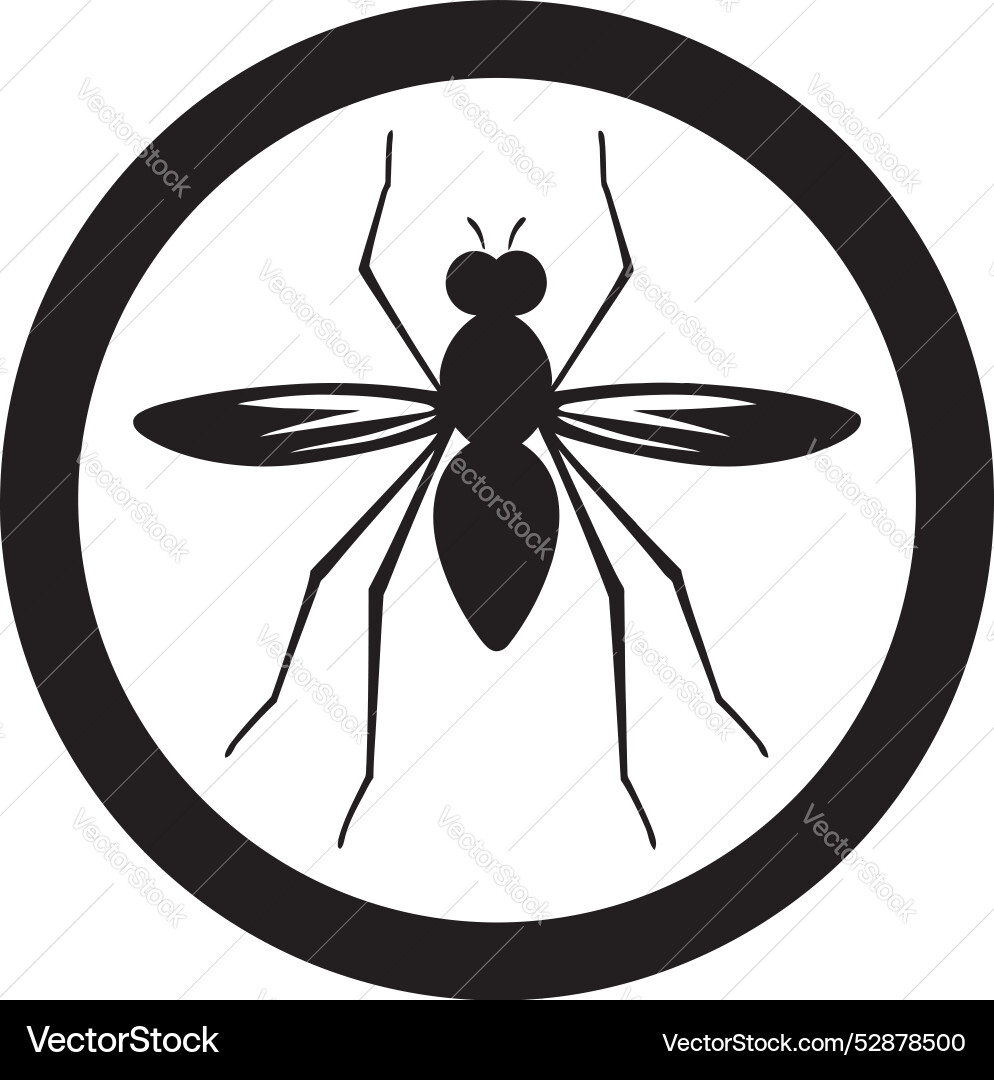 Artistic mosquito logo detailed mosquito Vector Image