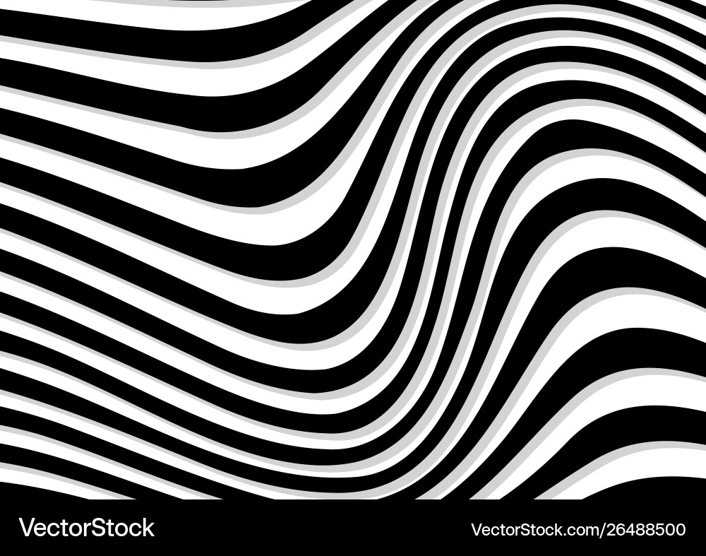 Black and White Wave Pattern Royalty Free Vector Image