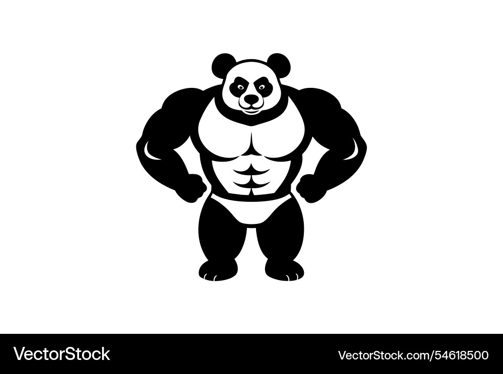Bodybuilder panda art Royalty Free Vector Image