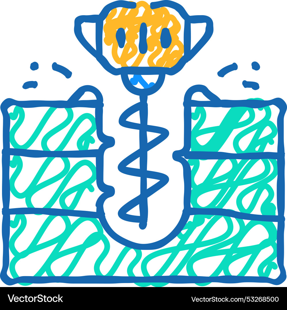 Earth drilling equipment icon doodle Royalty Free Vector