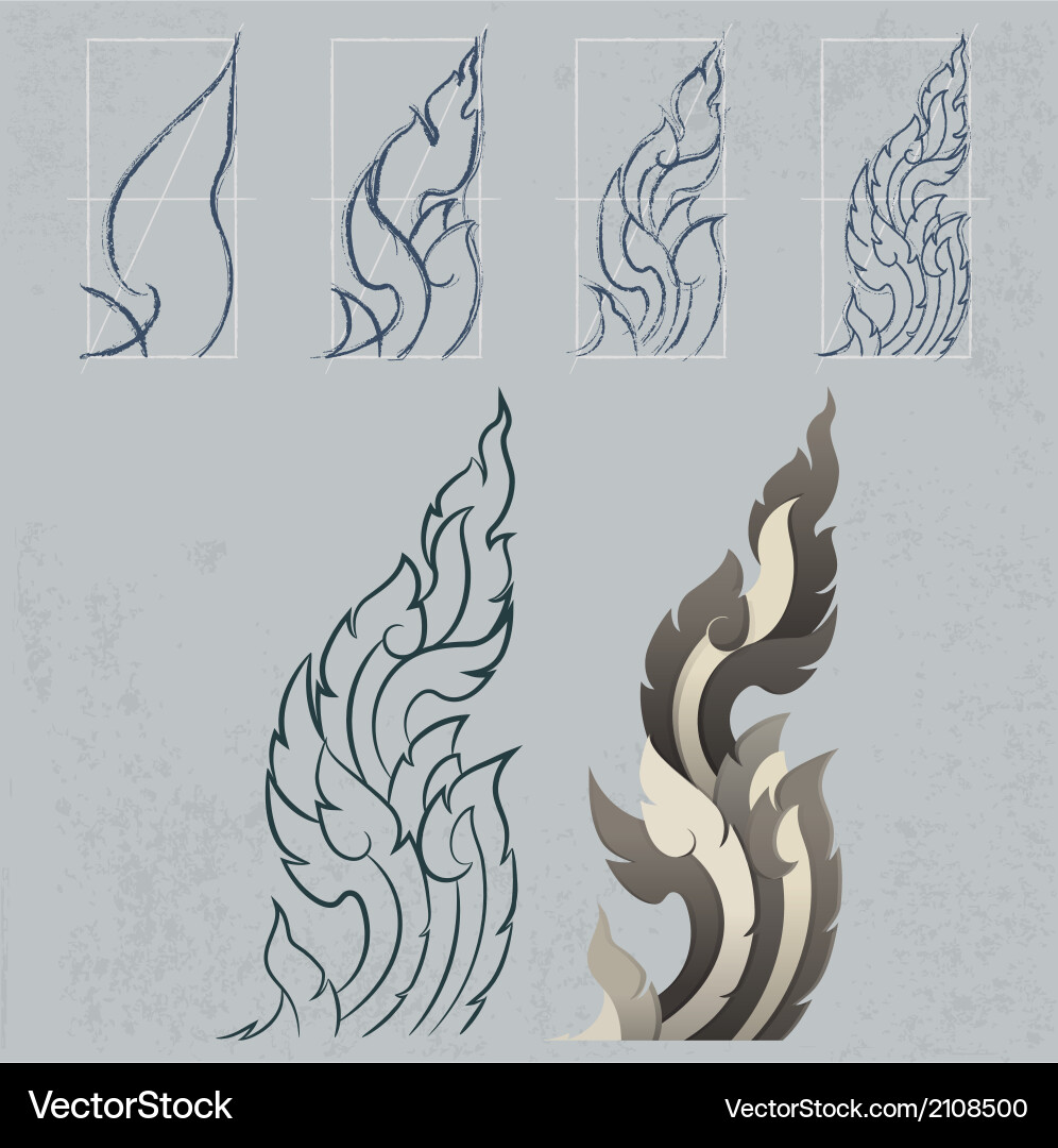 Freehand drawing kanok thai arts pattern design Vector Image