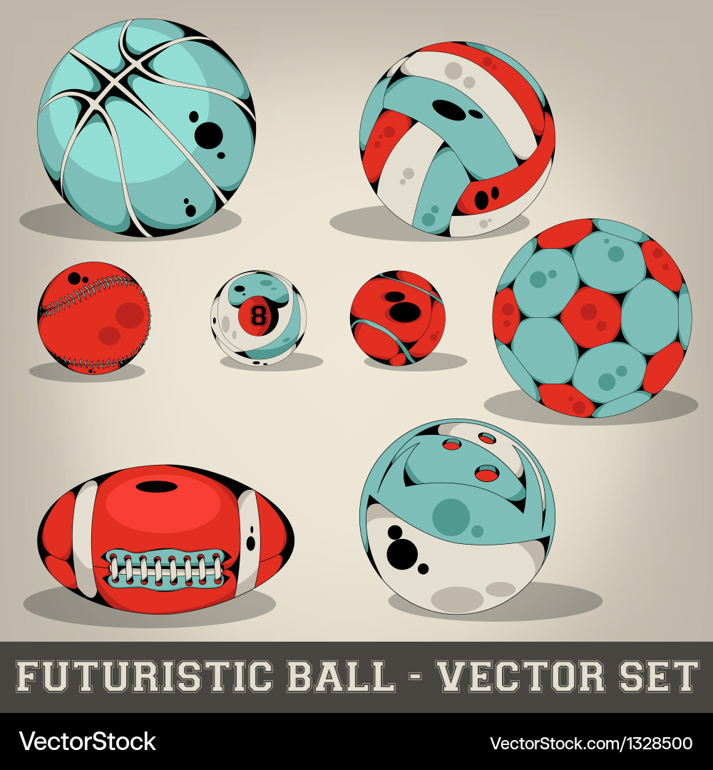Futuristic ball set Royalty Free Vector Image - VectorStock