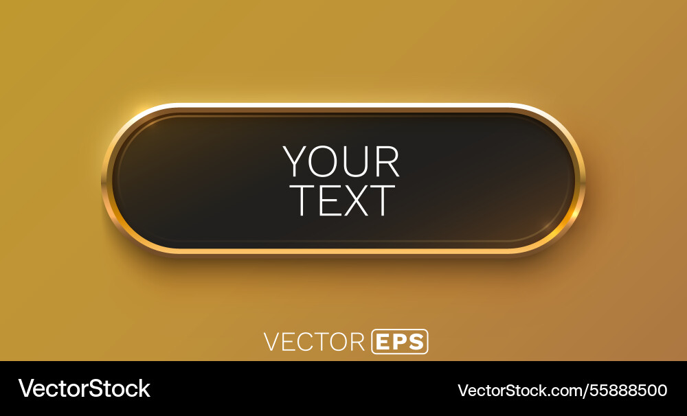 Golden frame label event bar button gold Vector Image