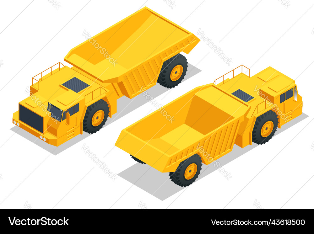 Isometric mine dump truck dumper underground Vector Image
