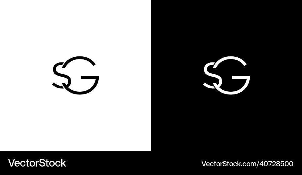 Modern and sophisticated sg letter initials logo Vector Image