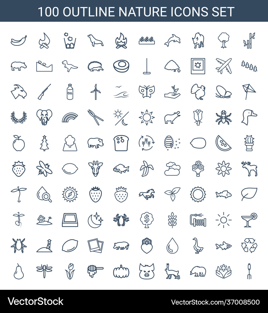 Natur Icons Lizenzfreies Vektorbild - VectorStock
