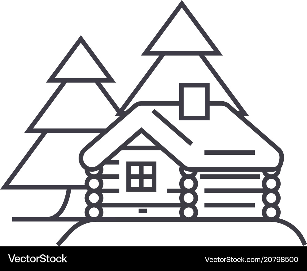 Rustic Log Cabin Icon Royalty Free Vector Image