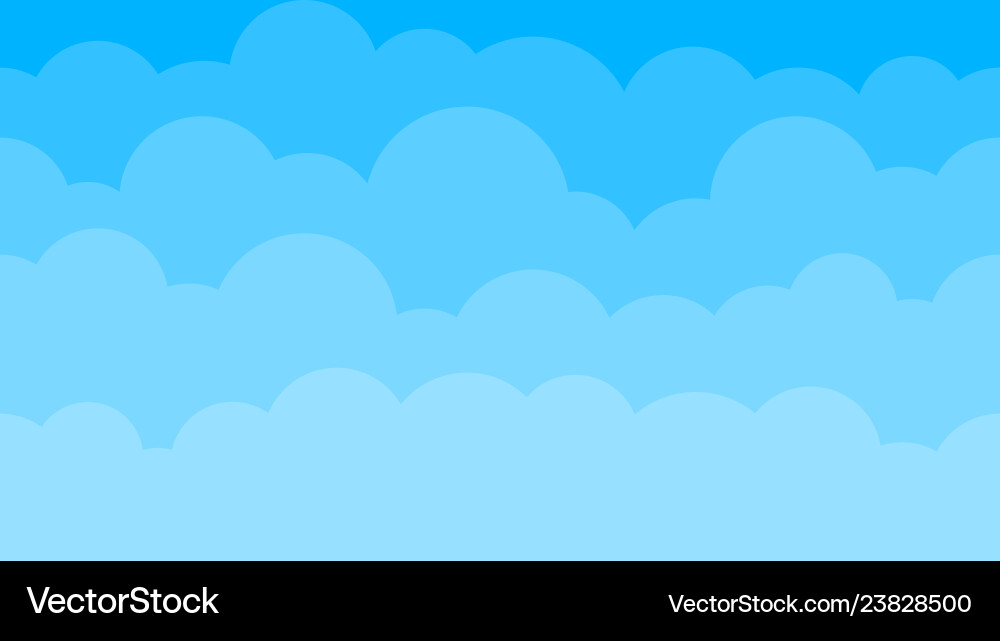 Sky clouds background blue gradient cartoon Vector Image