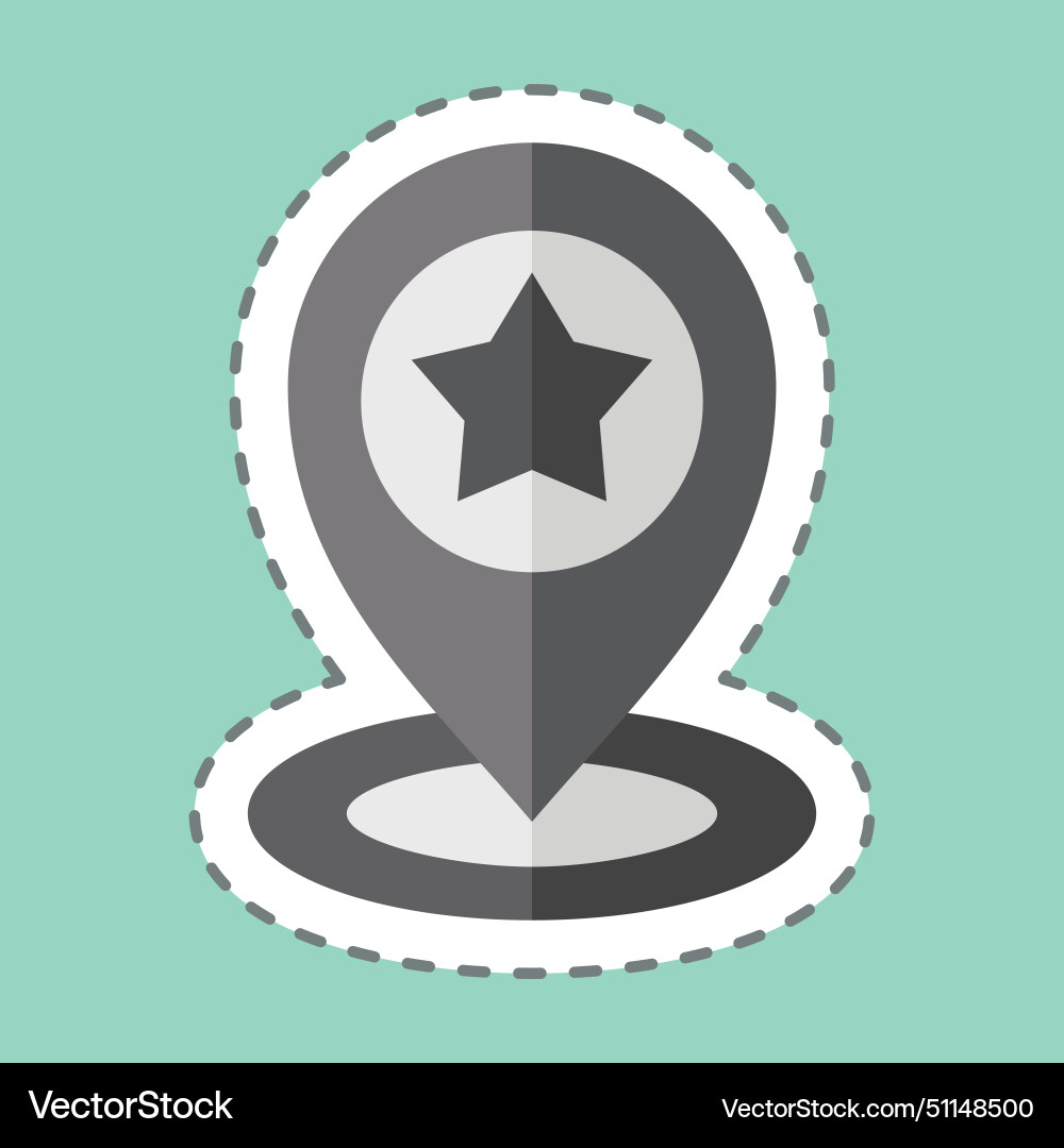 Sticker line cut pin point related to navigation Vector Image