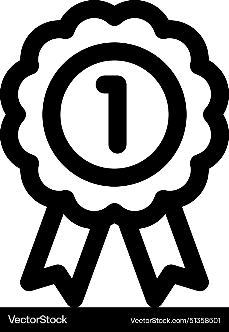 Badge icon thin linear style design isolated Vector Image