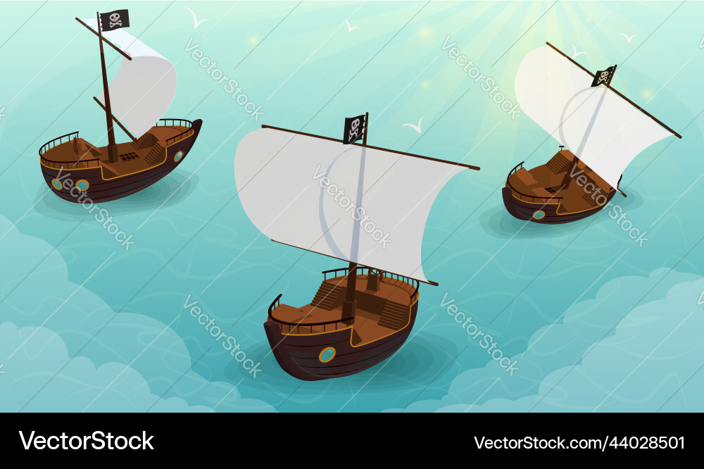 Cartoon ships for kids Royalty Free Vector Image