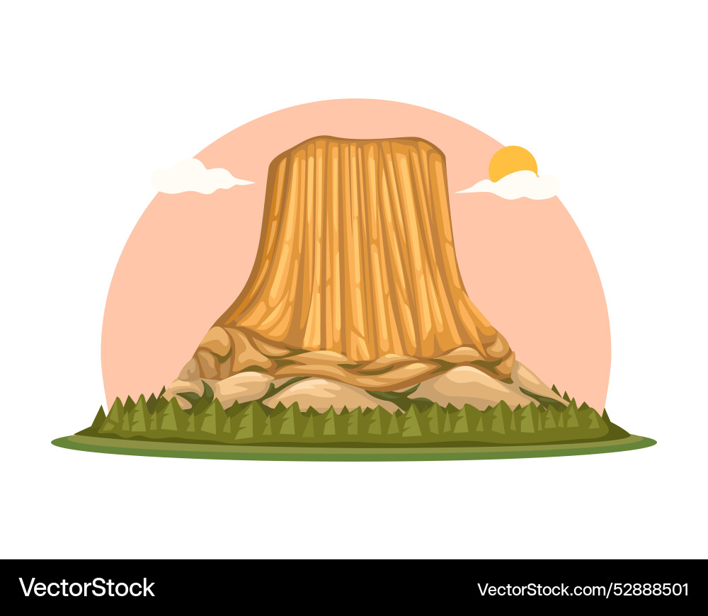 Devil tower national monument in wyoming usa Vector Image