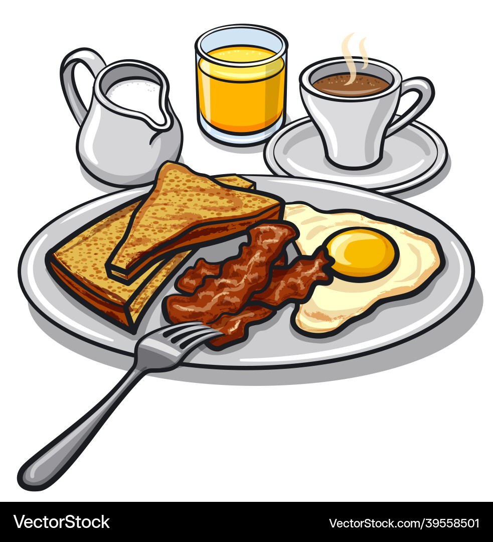 English breakfast Royalty Free Vector Image - VectorStock