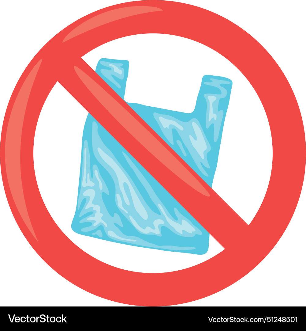 Free plastic bag stop Royalty Free Vector Image