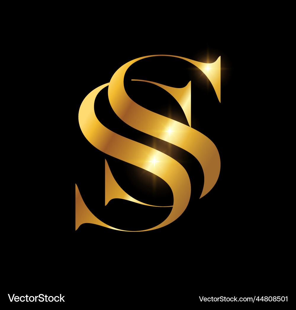 Golden luxury monogram logo initial letter ss Vector Image
