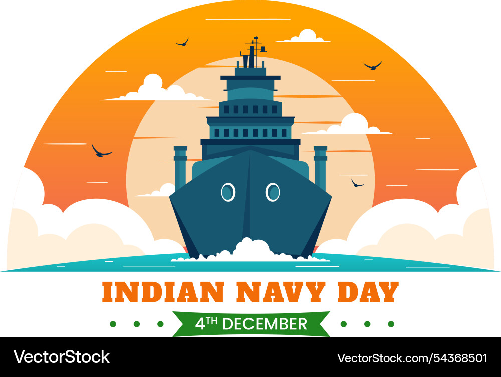 Indian navy day on december 4 featuring fighter Vector Image