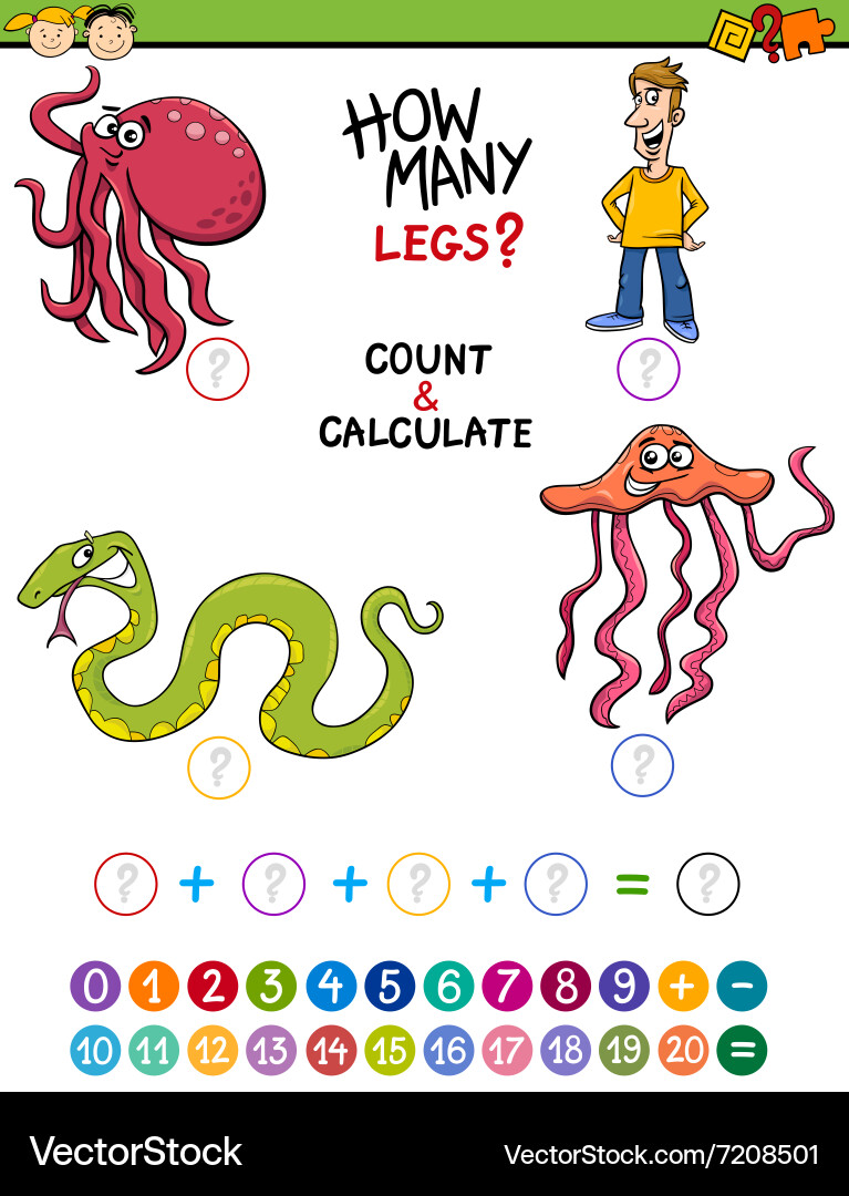 Math task for preschool kids Royalty Free Vector Image