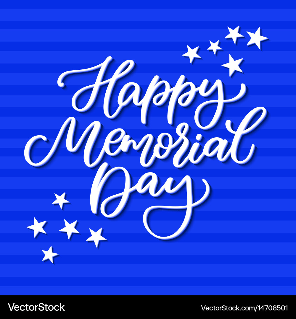 Memorial day hand lettering american Royalty Free Vector
