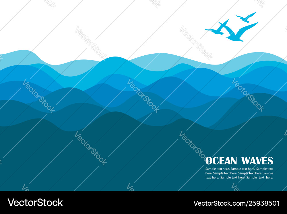 Ocean waves background Royalty Free Vector Image