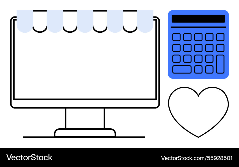 Online business with e-commerce storefront Vector Image