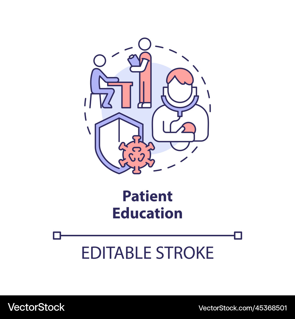 Patient education concept icon Royalty Free Vector Image