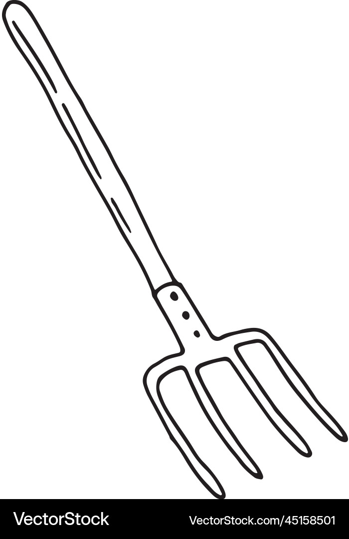 Pitchfork icon hand drawn farmer tool sketch Vector Image