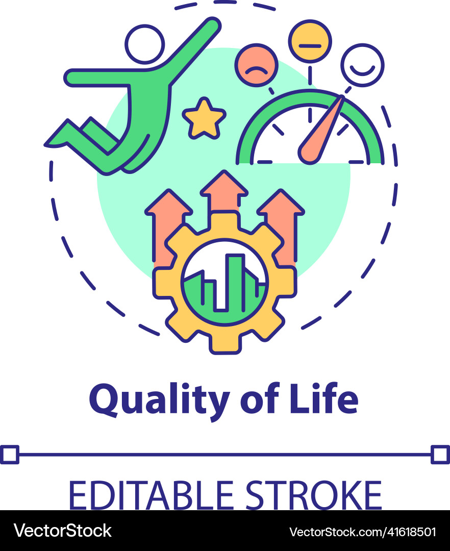 Quality of life concept icon Royalty Free Vector Image