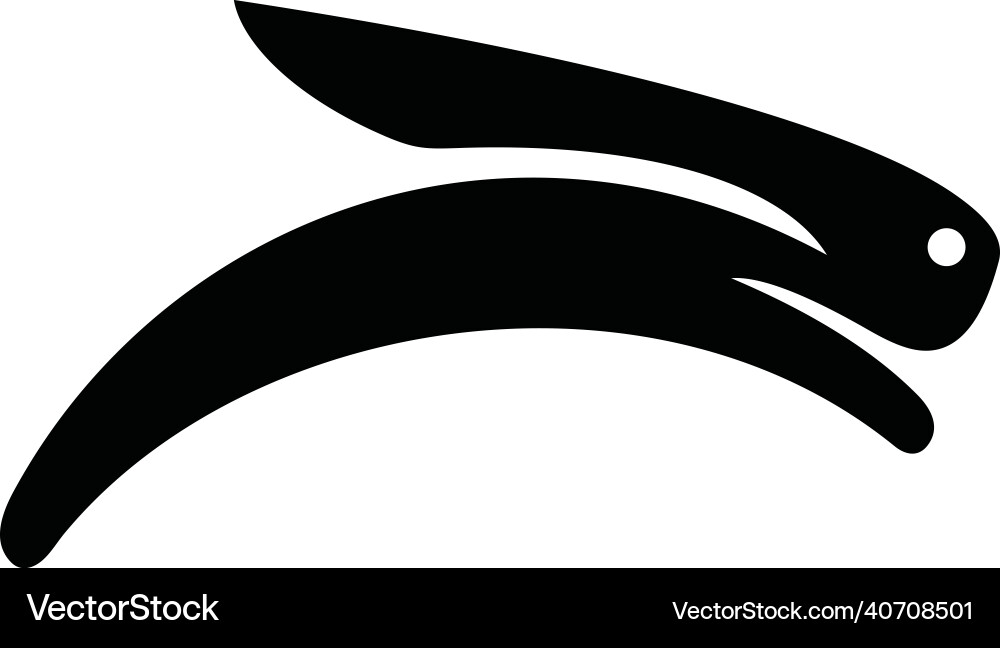 Rabbit silhouette logo design icon Royalty Free Vector Image