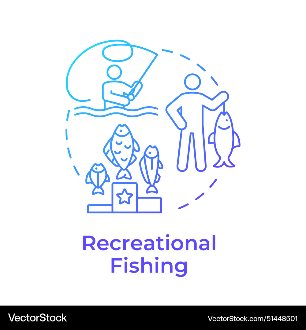 Recreational fishing blue gradient concept icon Vector Image