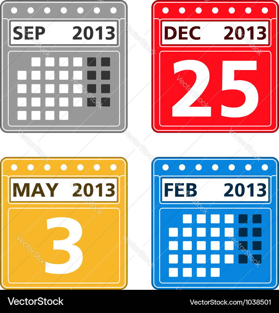 Simple calendar icons Royalty Free Vector Image