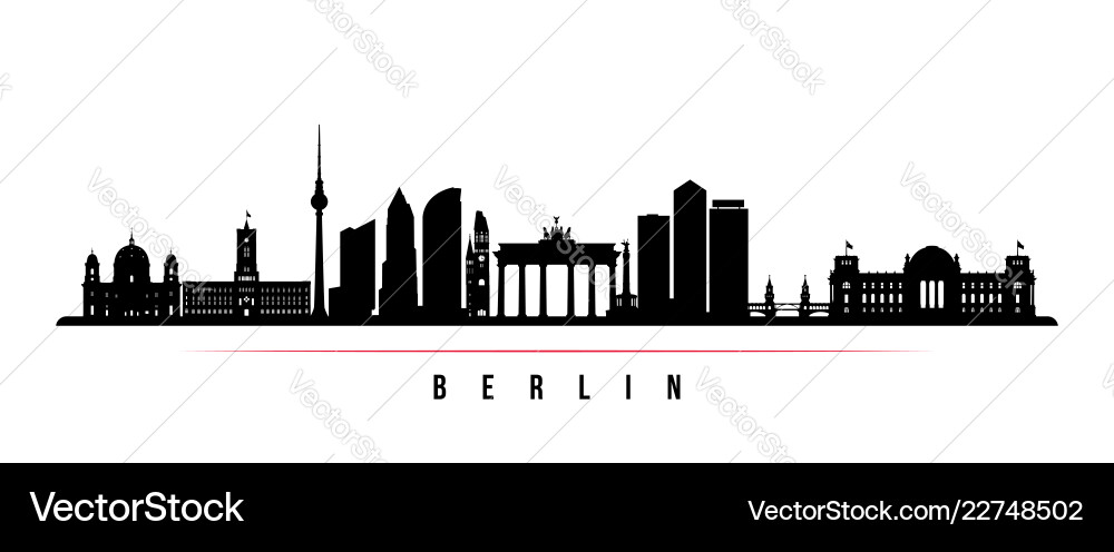 Berlin city skyline horizontal banner Royalty Free Vector