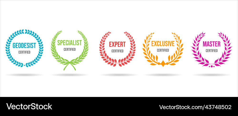 Certified Badge Collection - Award Templates Vector Image