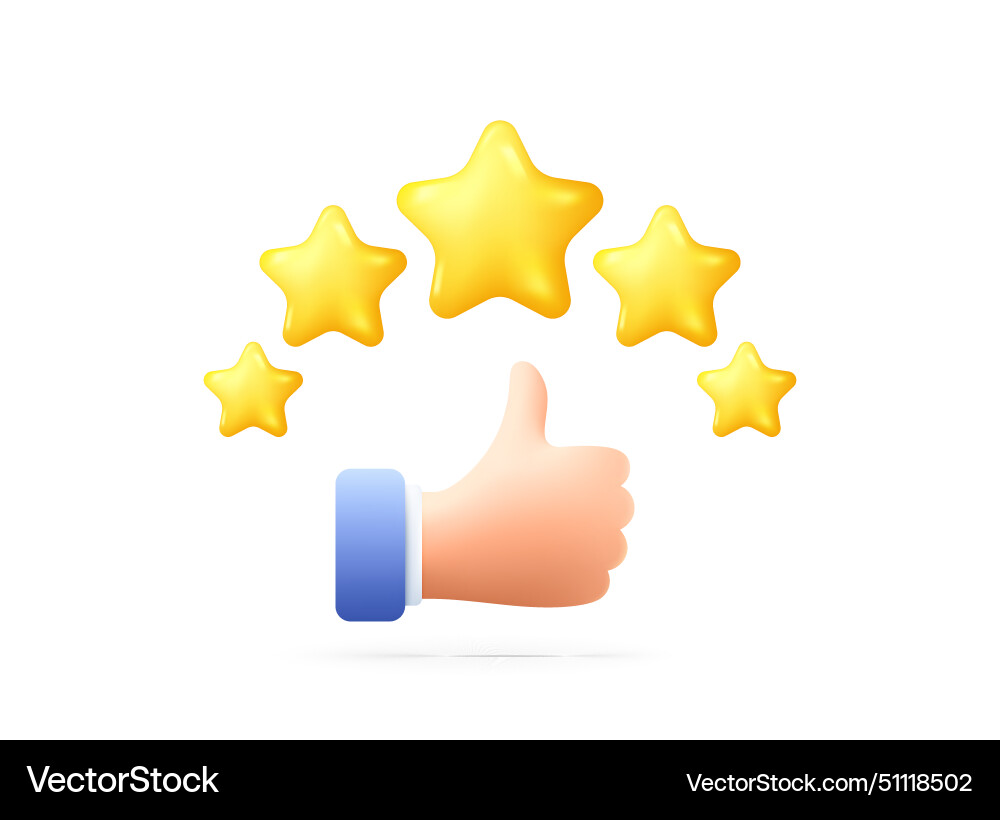 Customer satisfaction 3d icon quality review Vector Image