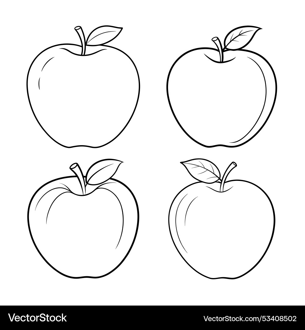 Design line of apple Royalty Free Vector Image
