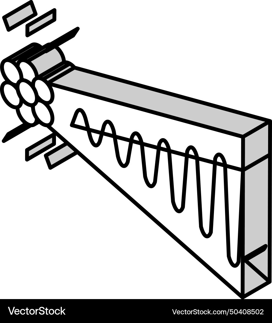 Gamma rays nuclear energy isometric icon Vector Image