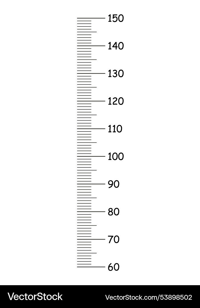 Kids height chart from 60 to 150 centimeters Vector Image