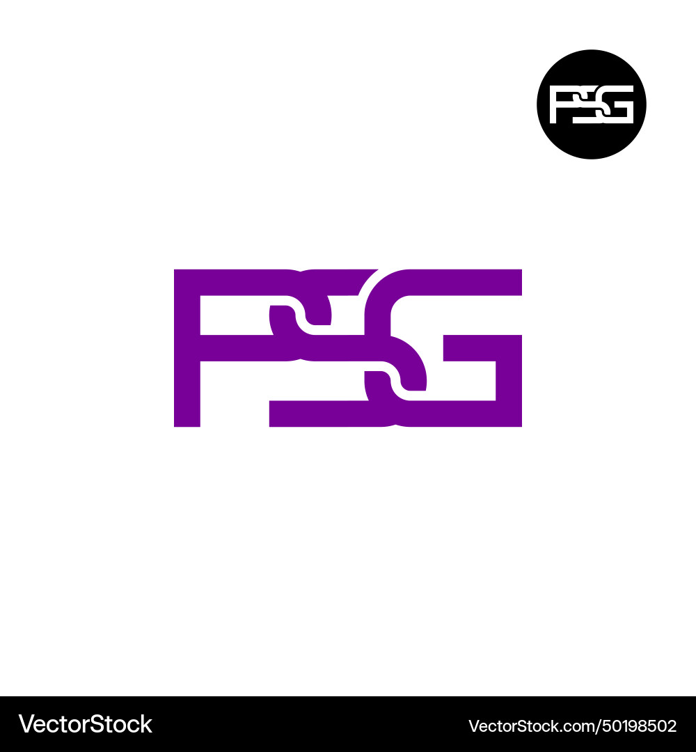 Letter psg monogram logo design Royalty Free Vector Image