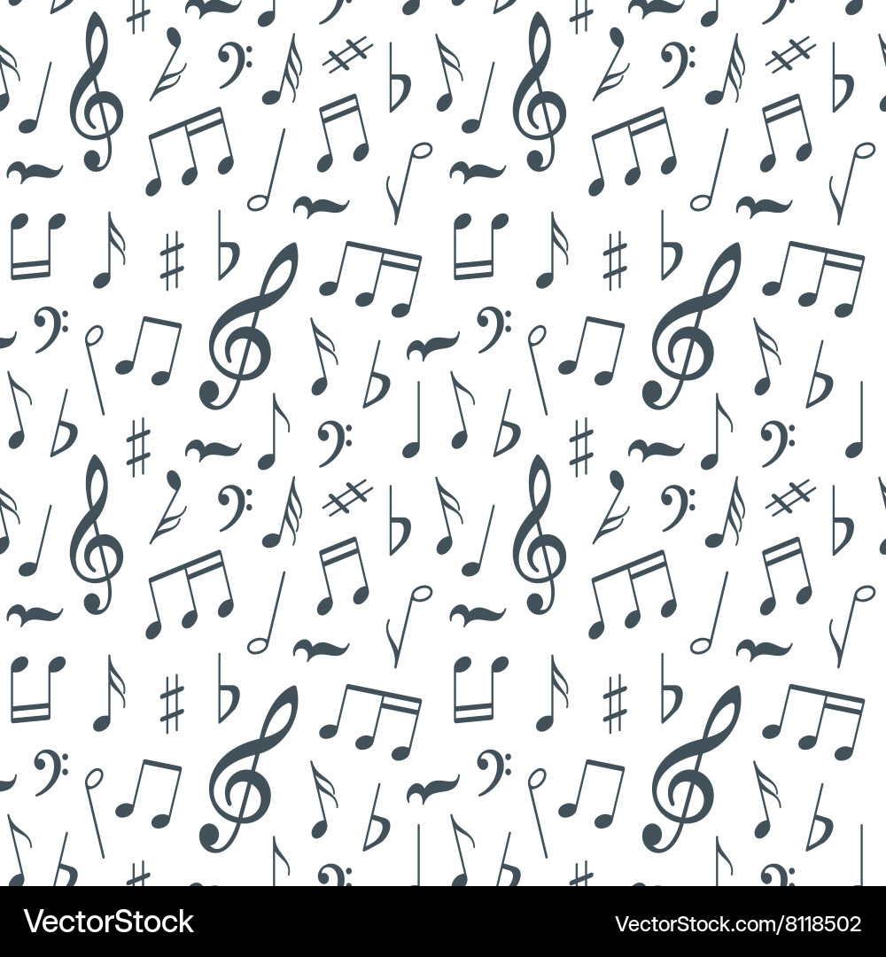 Musical notes seamless pattern background Vector Image