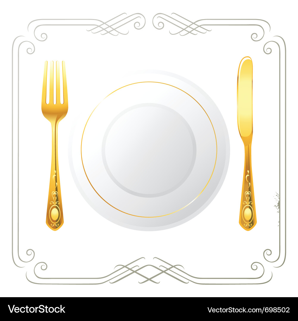 One person place setting Royalty Free Vector Image