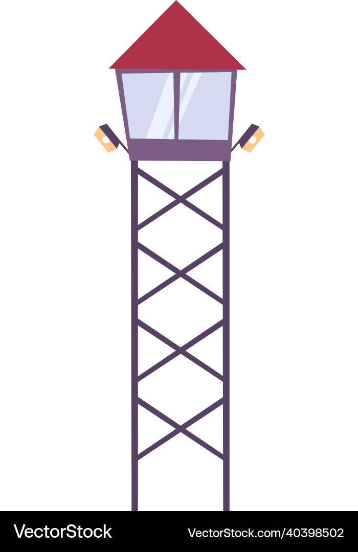 Prison tower flat composition Royalty Free Vector Image