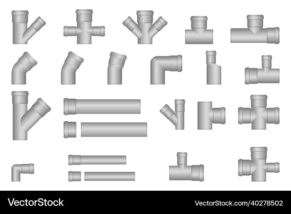 Pvc sewer pipes for water supply systems Vector Image
