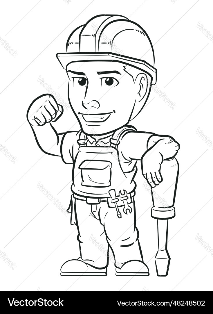 Sketch electrician handyman maintenance Royalty Free Vector