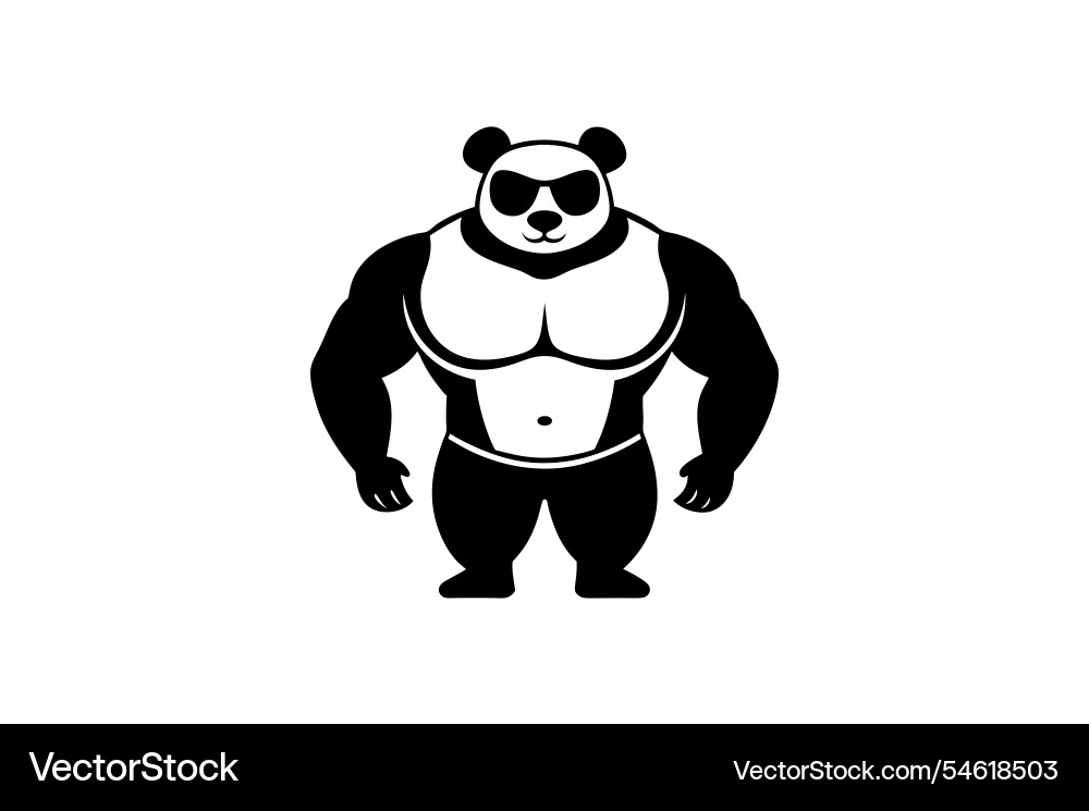 Bodybuilder panda art Royalty Free Vector Image