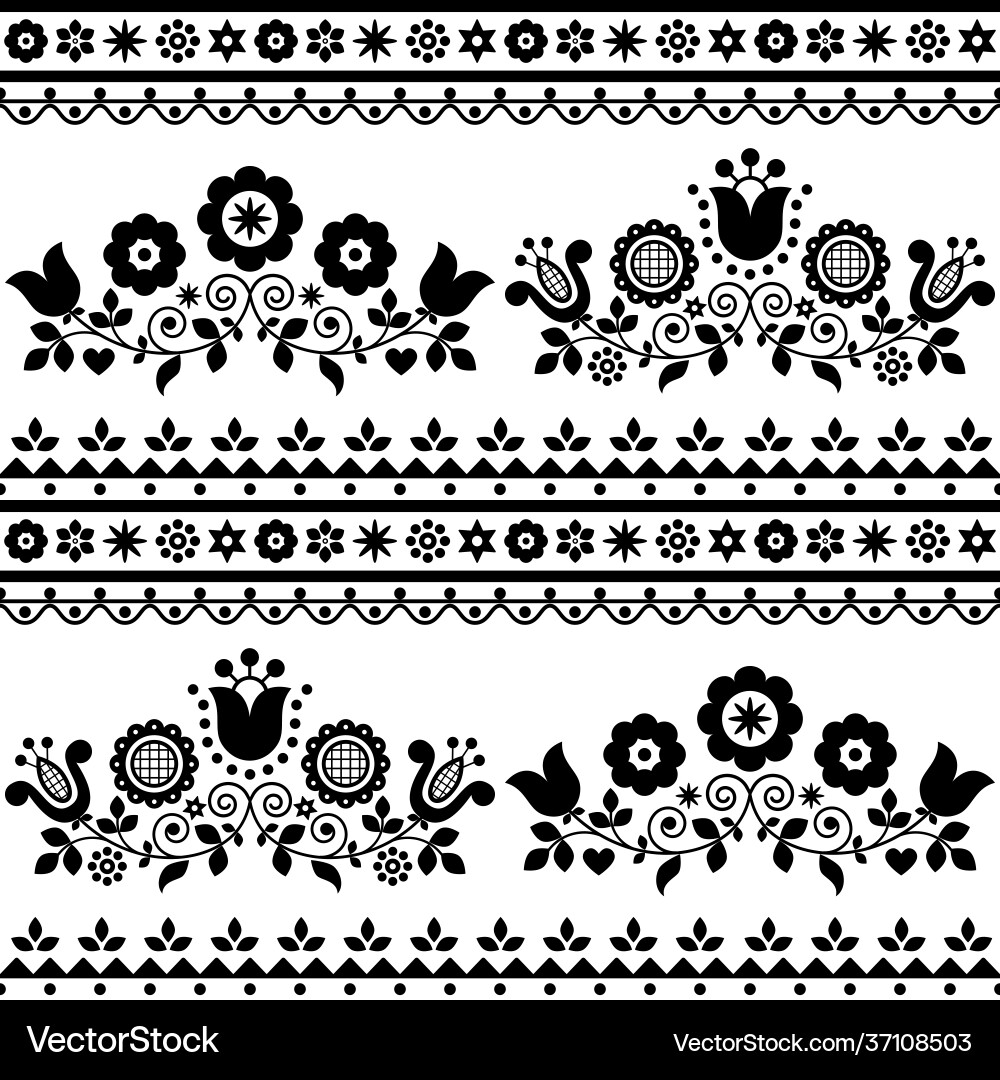 Floral Polish Textile Pattern Royalty Free Vector Image