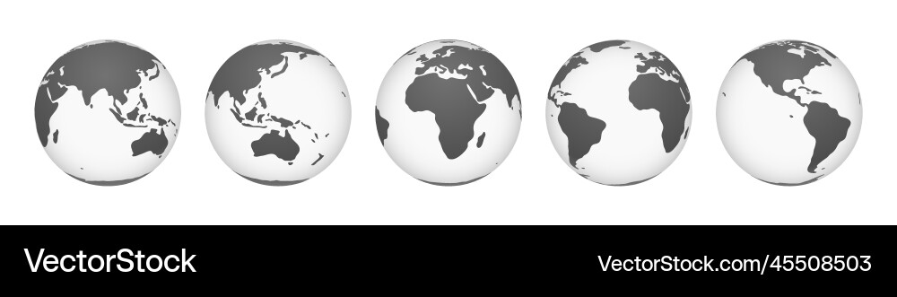 Globe world map spherical earth Royalty Free Vector Image