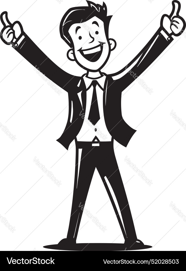 Grinning business leader insignia happy Royalty Free Vector