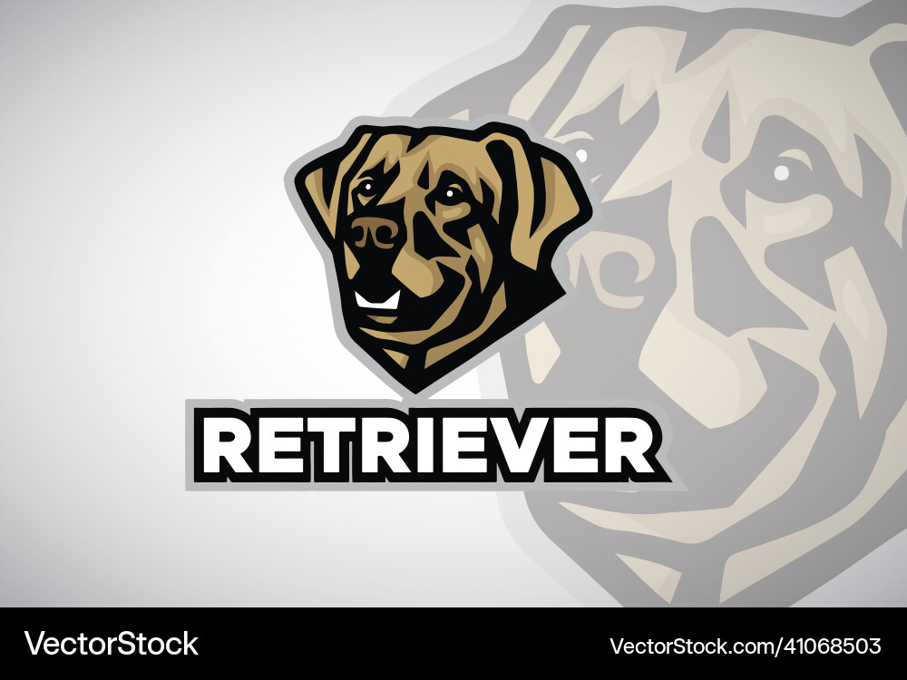 Labrador retriever pet mascot logo Royalty Free Vector Image