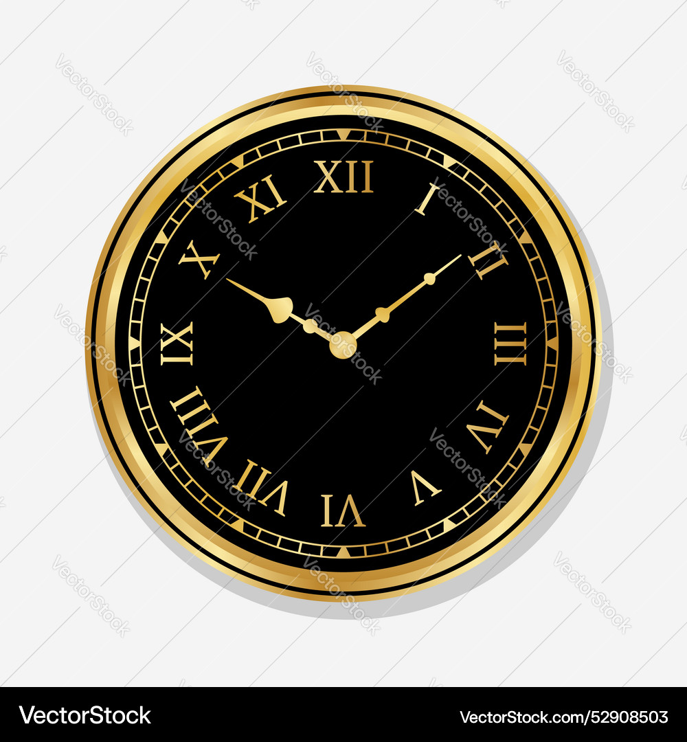 Luxurious analog clock with classic roman numerals