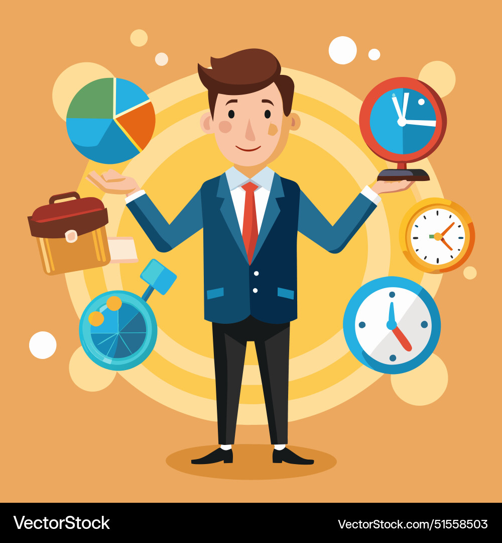 Time management punctuality or work deadline Vector Image
