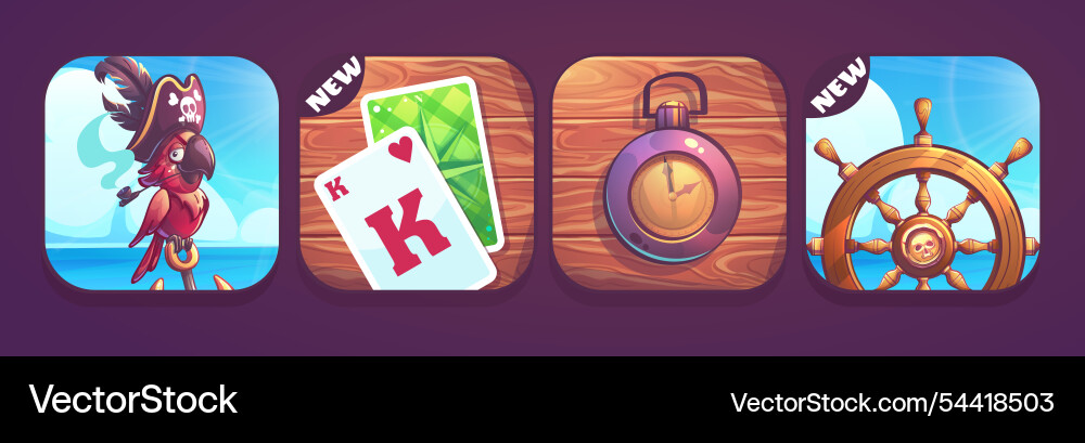 Treasure collection kit of glossy menu buttons Vector Image